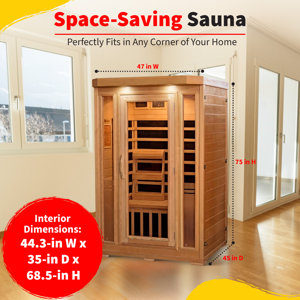Heatwave 2-Person Hemlock Infrared Sauna with 6 Carbon Heaters & Reviews | Wayfair